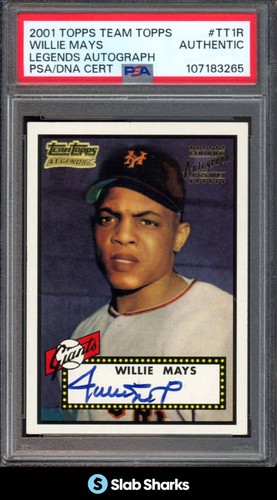 2001 TOPPS TEAM TOPPS #TTF1 WILLIE MAYS LEGENDS PSA AUTHENTIC AUTO HOF ...