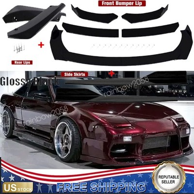 Gloss Black Front Bumper Lip Spoiler Splitter Body For Nissan 180SX ...