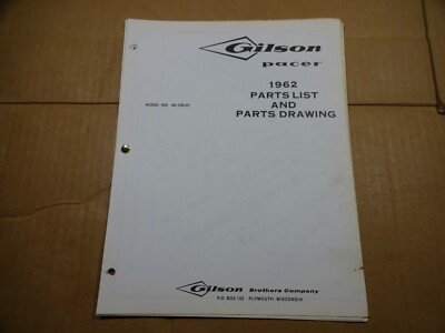 1962 Gilson Pacer lawn tractor riding mower Parts Catalog List Manual ...