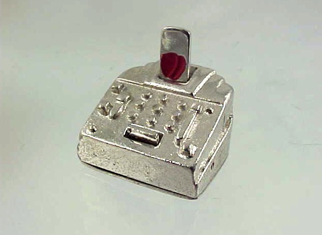Vintage Sterling Silver Enamel CASH REGISTER Charm | eBay