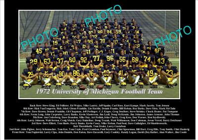 OLD 8x6 HISTORIC PHOTO OF UNIVERSITY OF MICHIGAN FOOTBALL TEAM 1972 | eBay