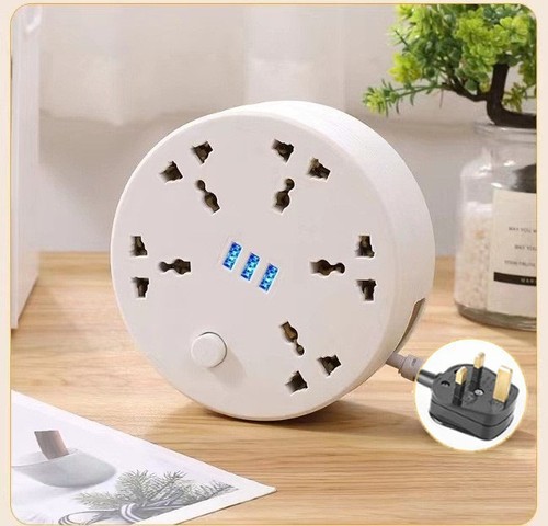 Foldable Power Strip - 5 Sockets 3 USB Ports - 2M Cable White | eBay UK