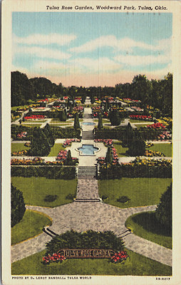 Tulsa Rose Garden Woodward Park Tulsa Ohio OH Vintage Postcard | eBay