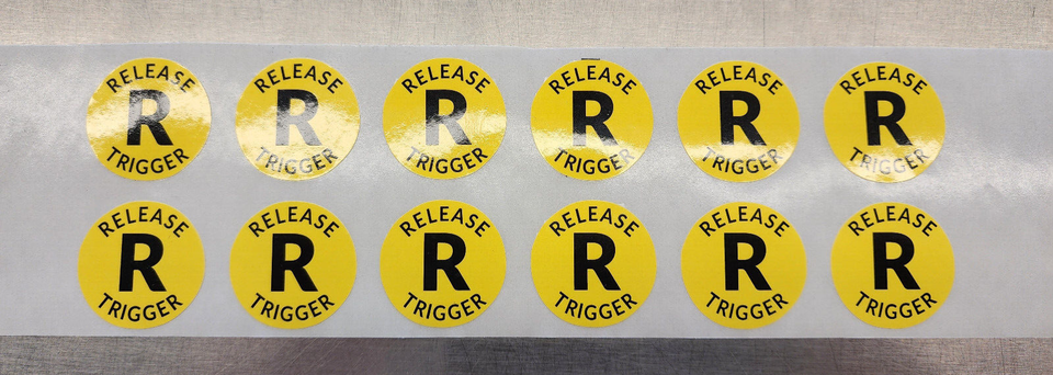 RELEASE TRIGGER Sticker/labels for shotgun safety (quanity 12) | eBay