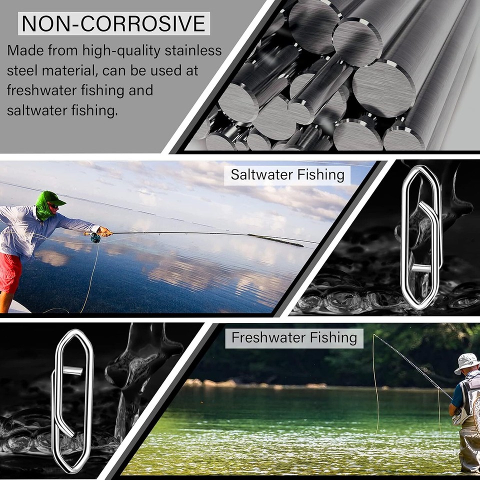 50~200PC Power Fishing Clips Snaps Saltwater Quick Change Line ...