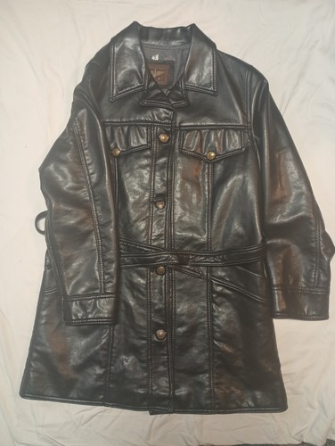 Reportage RGA Faux Leather Biker Jacket Men's Large Black Coat Made In ...