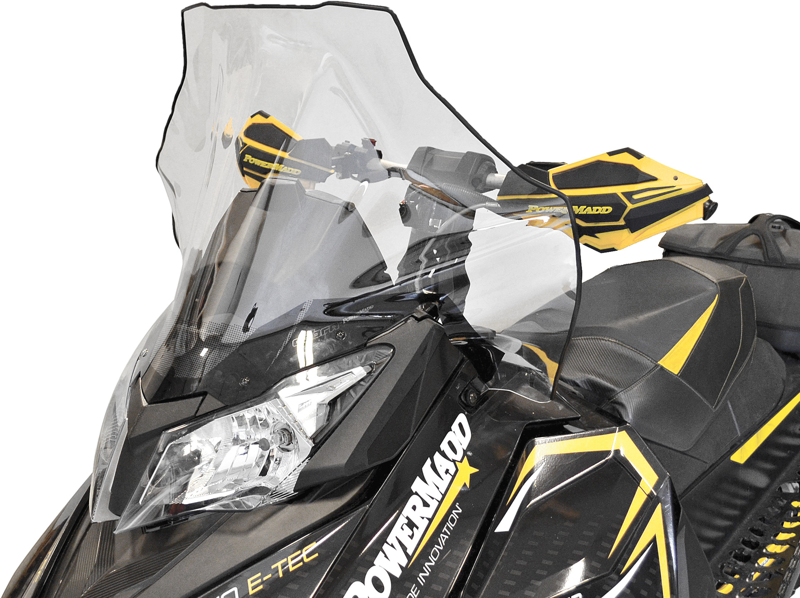 Powermadd - 13540 - Cobra Windshield, Tall - 19in. - Clear with Black ...