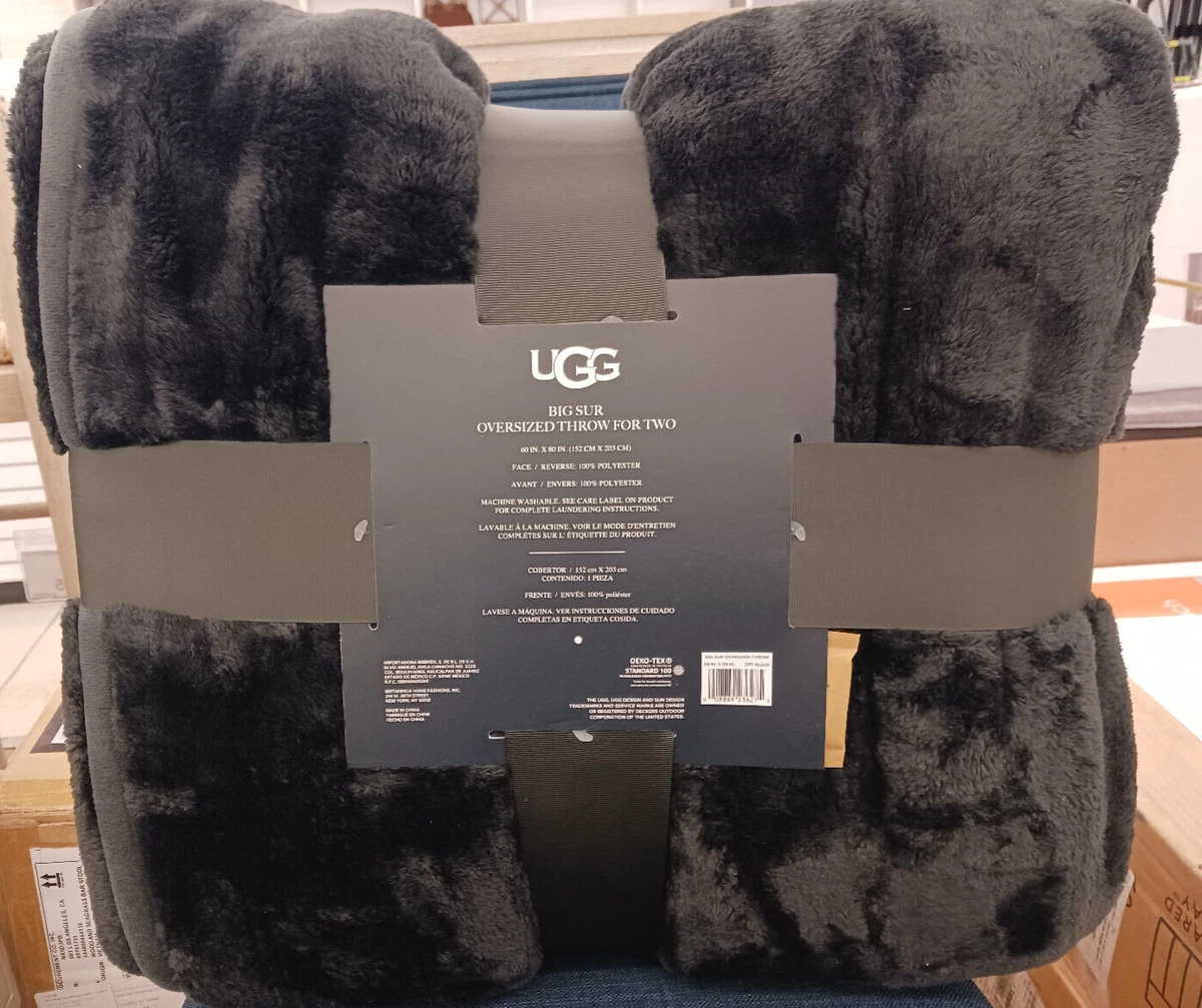 UGG Plush Faux Fur Reversible Throw