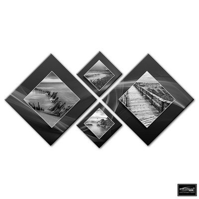 Landscapes Beach Vintage Collage BOX FRAMED CANVAS ART Picture HDR ...