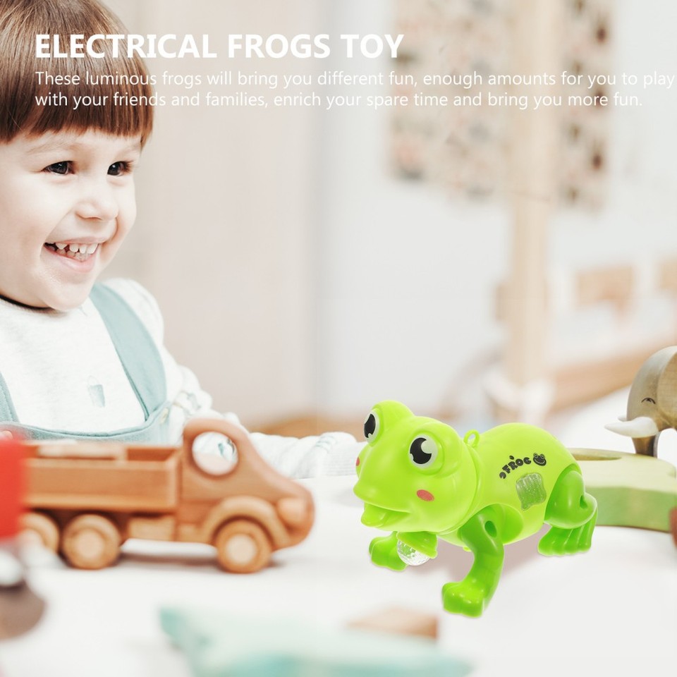 Tiny Plastic Frogs Jumping Children Electric Kids Educational Plaything ...