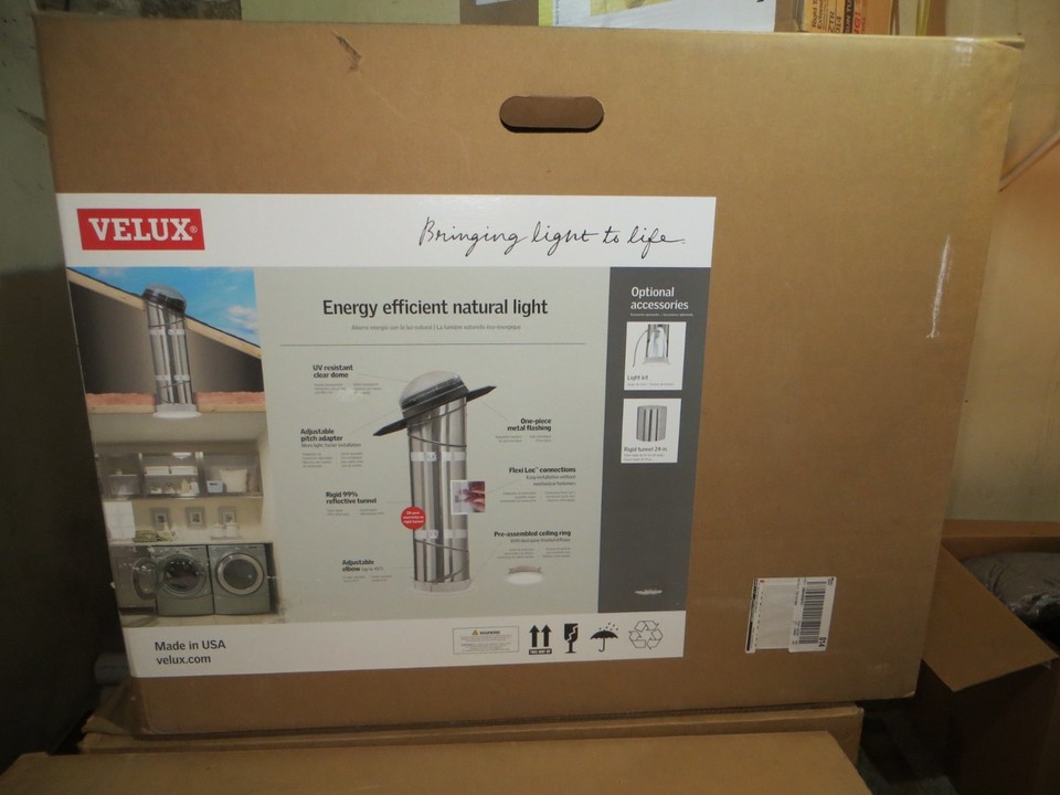 Velux Skylight 14" Dome Sun Tunnel TGR 014 Rigid Tube Pitched High ...