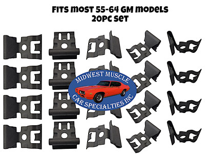 55-64 GM NOSR Impala Front Windshield Rear Window Trim Molding Clips ...