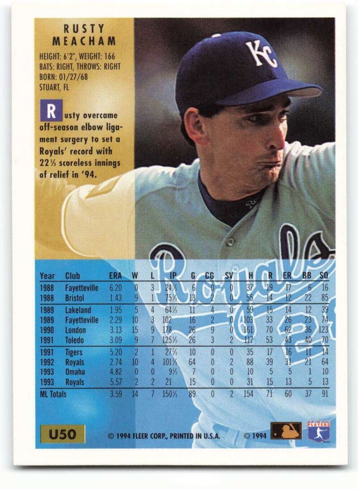 1994 Fleer Update #50 Rusty Meacham NM-MT Royals | eBay