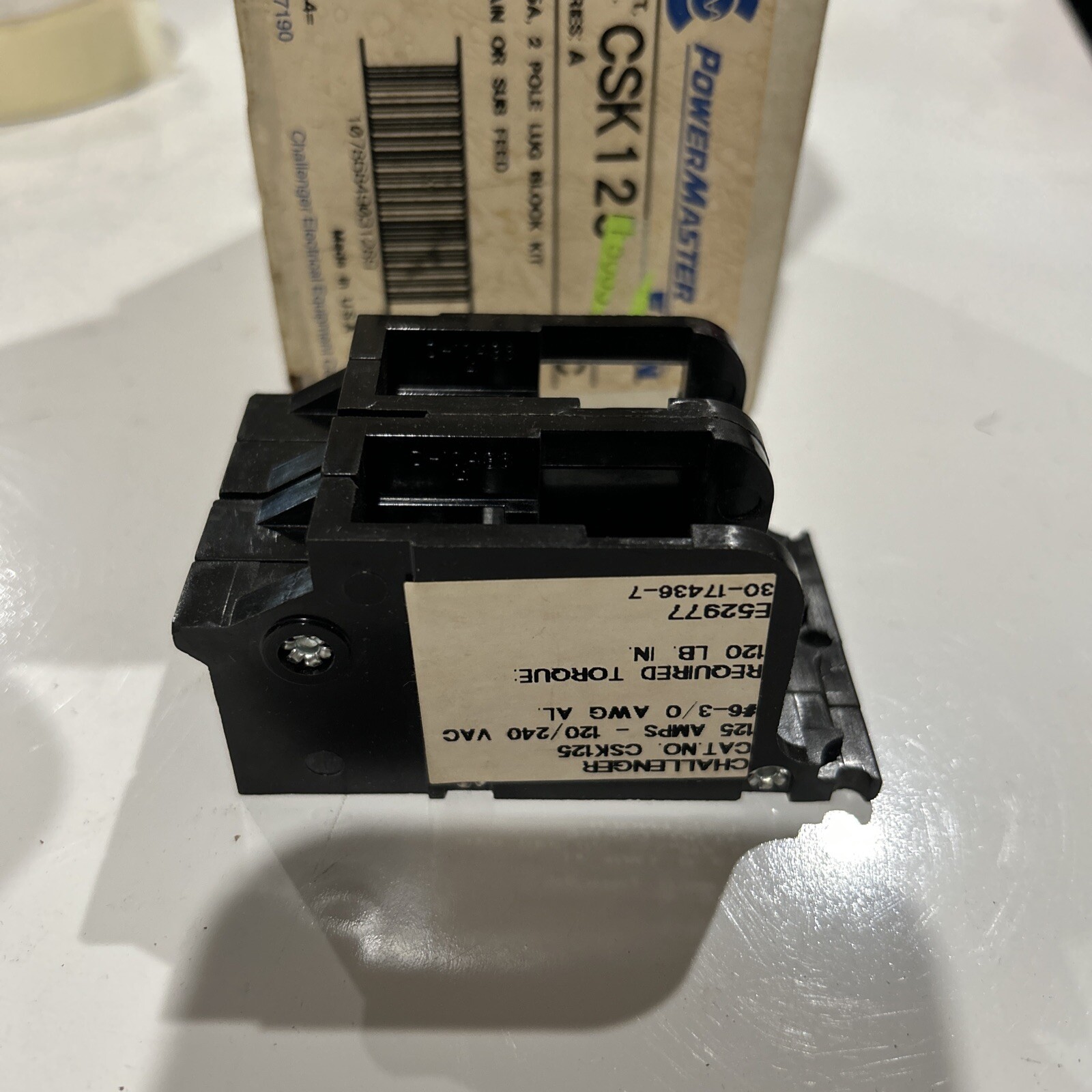 (NEW) EATON CSK125 PowerMaster Series A 2P 125A 125 Amp A Lug Block Kit ...