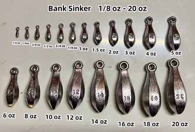 10 Pcs Bank Sinker Fishing Sinkers - Weights ( select ) | eBay