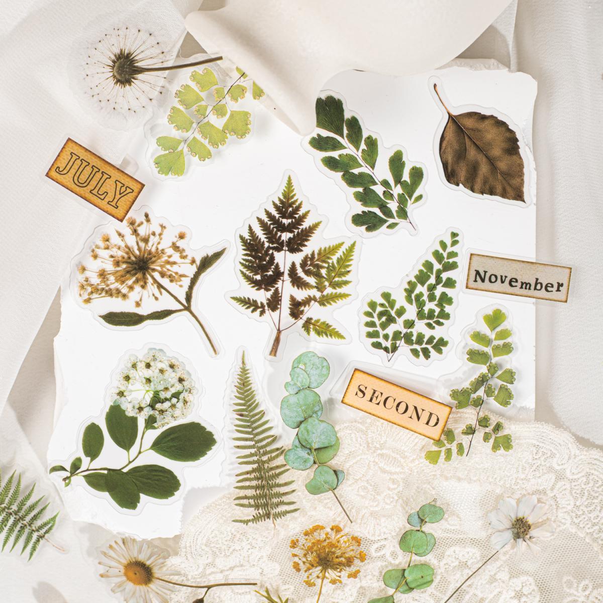 50Pcs Dried Flowers Scrapbooking Stickers Journal Planner Seal ...