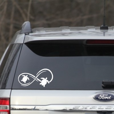 Turtle Infinity Vinyl Decal Sticker 7” White | eBay
