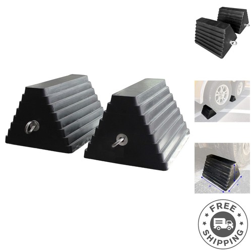 Non-Slip Heavy-Duty Wheel Chocks 2-Pack, Ideal for Street Sport ...