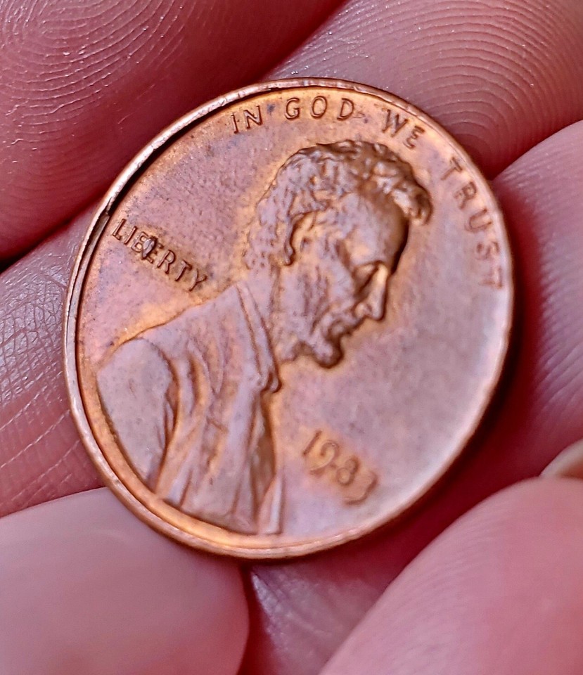 Beautifully Toned 1983-P Penny - MASSIVE BIE Die Chip and Rim Fin Error ...