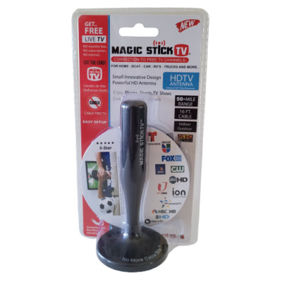 Magic Stick TV HDTV Antenna Signal Booster Ms-45 Plus Indoor Outdoor ...