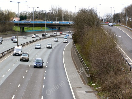 Photo 6x4 M60 Junction 17 Prestwich Traffic joining the M60 at Junction ...