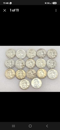 LOT OF 17 1948-1963 Ben Franklin Half Dollar 90% Silver Coin | eBay