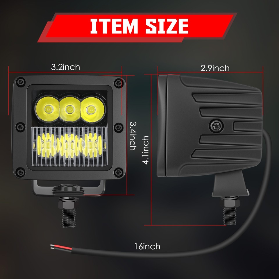 2X 3" 120W Cree LED Cube Spot Pods Work Light Bar Driving Flood Off ...