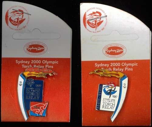2000 Australian Sydney Games Olympic Torch Pins Set - NSW & National ...