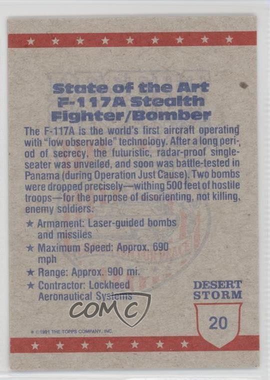 1991 Desert Storm State Of The Art Stealth Fighter Bomber (Brown Storm ...