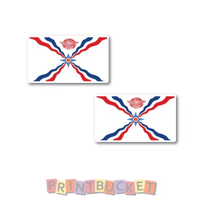 Assyria flag 120mm twin pack sticker quality water & fade proof vinyl ...