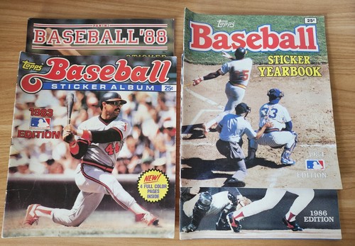 Four Vintage TOPPS Baseball Sticker Books 1983 - 1984 - 1986 - 1988 | eBay