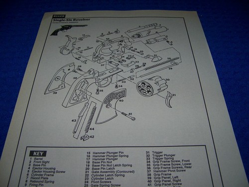 RUGER SECURITY SIX/SP-6/PS-6 & SINGLE-SIX REVOLVER..LEGEND/EXPLODED ...