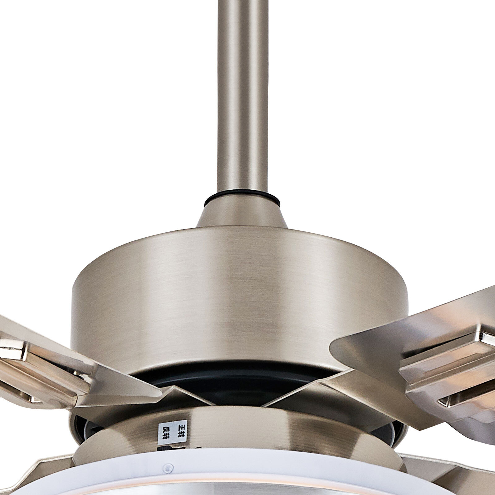 52" in LED Indoor/Outdoor Stainless Ceiling Fan with Light Kit w/Remote ...