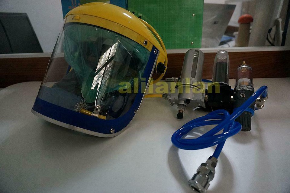 Pro AIR Fed Visor breathing Respirator Constant Flow Gas Paint Spray ...