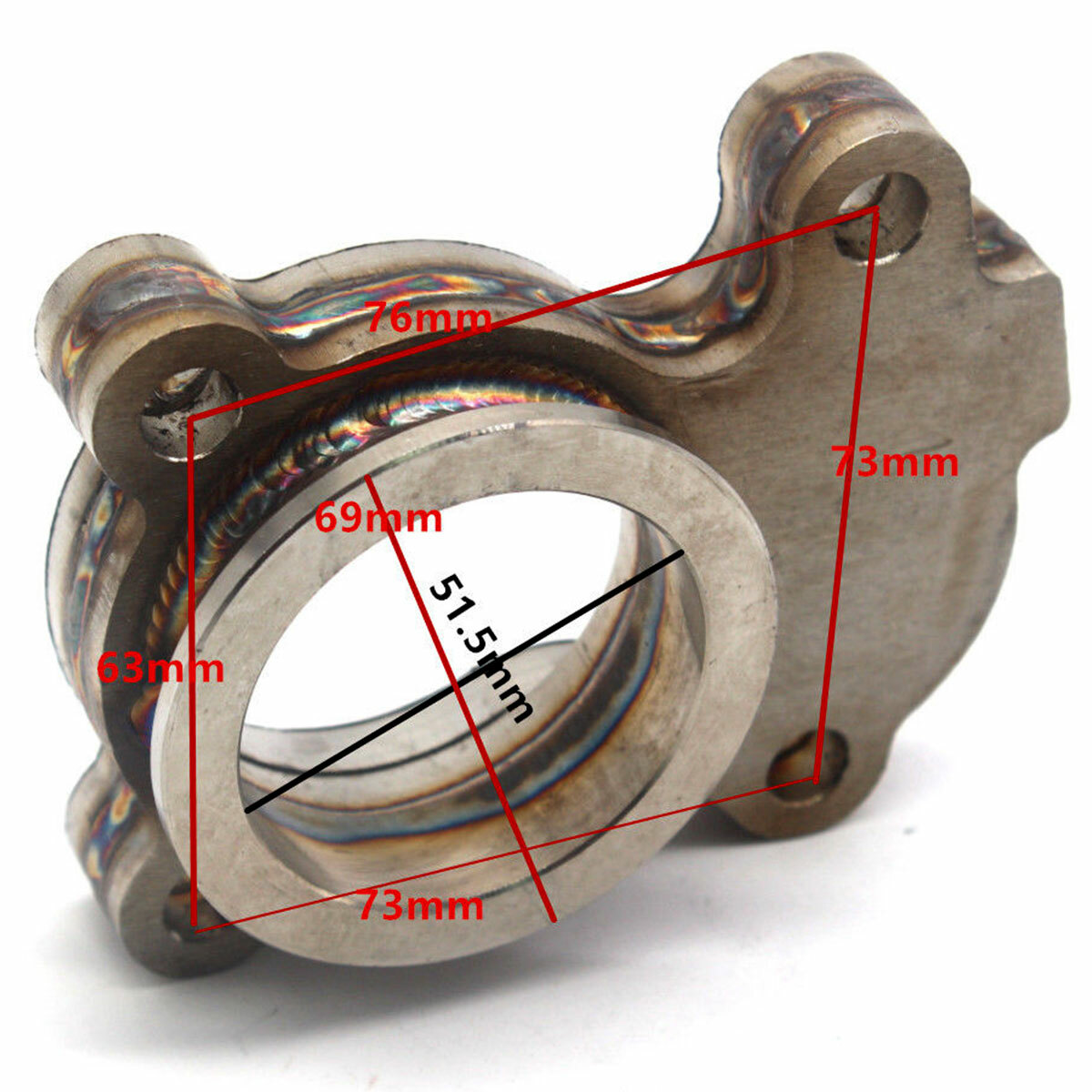 New Garrett GT15 Turbo Waste gate Outlet Housing Flange & 2" 51mm V ...