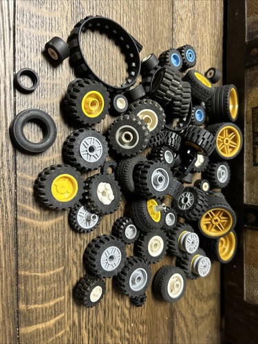 Lot Of 40+ LEGO WHEELS Tires Axles Hubs Car Rims Lots Parts Pieces | eBay