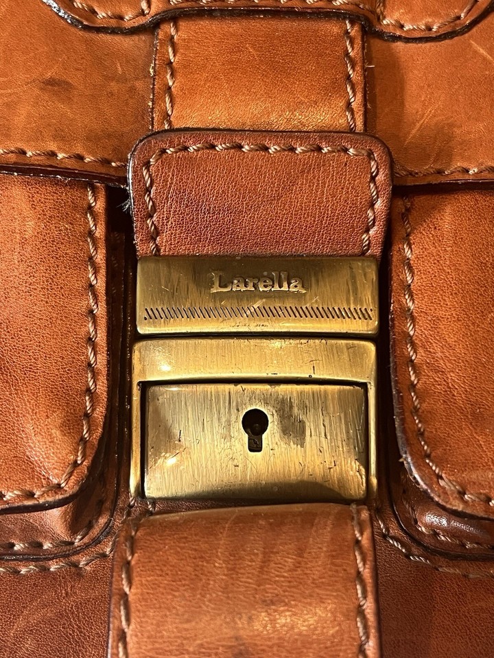 Vintage Larella Brown Leather Handbag/Briefcase | eBay