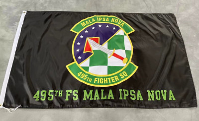 USAF 495th Fighter Squadron "Mala Ipsa Nova" 3x5 ft Single-Sided Flag ...