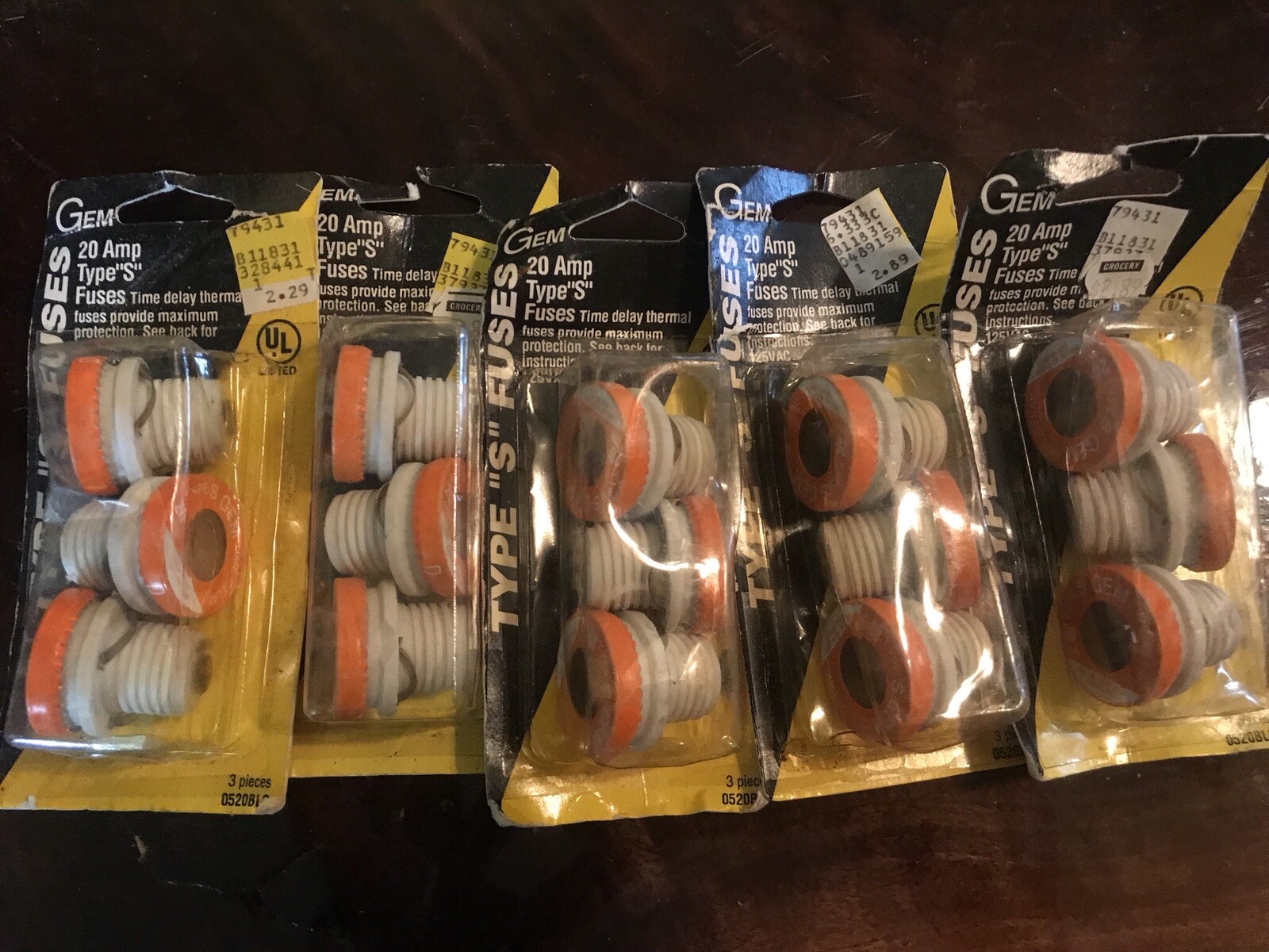 20 Amp Type S Fuses Time Delay GEM Screw in 0520BLS NEW Lot of 15 | eBay