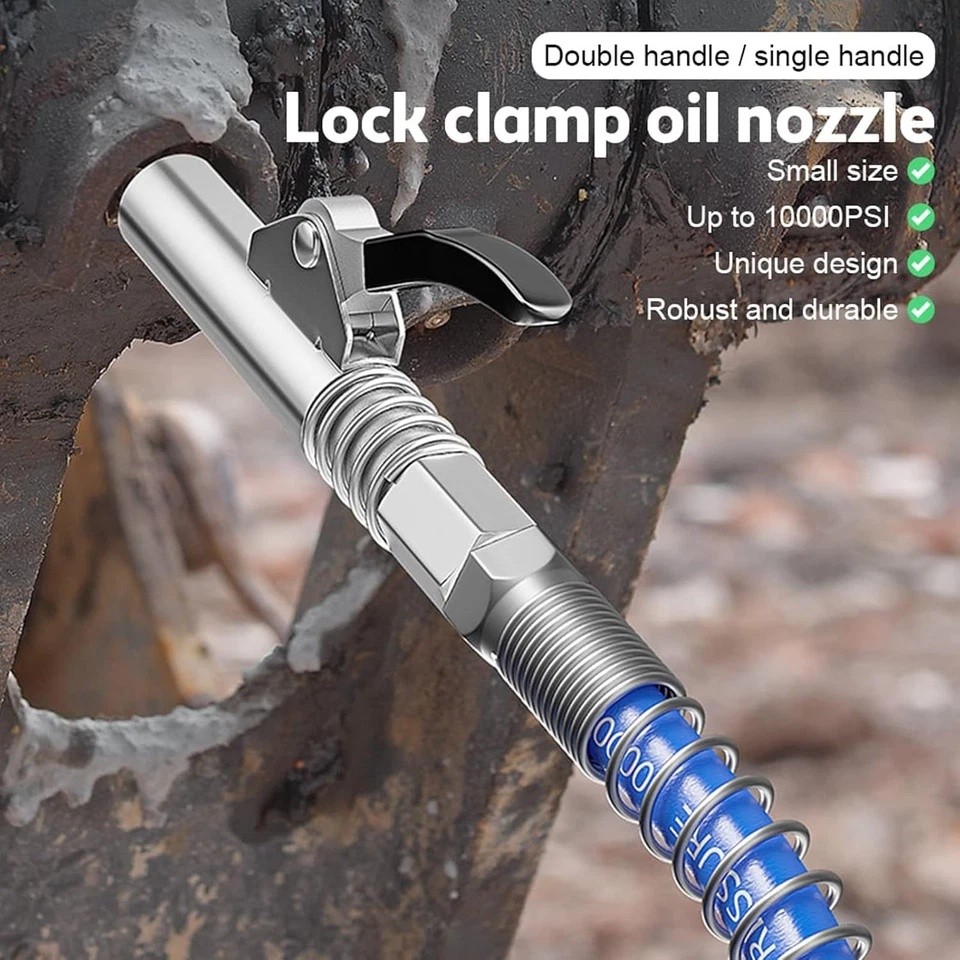 2 Pack Grease Gun Coupler High Pressure Quick Release Lock Oil ...