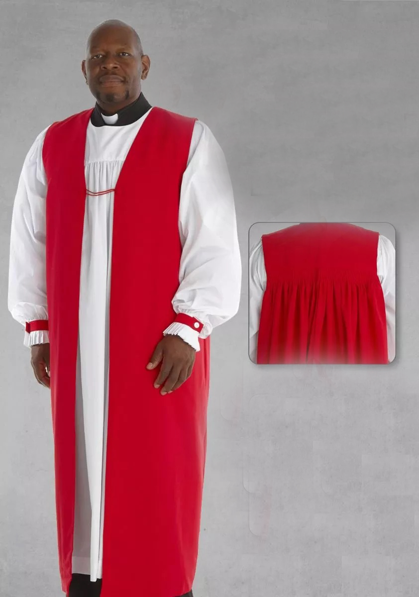 New Men Apostle's Red Chimere & White Rochet Attire Worldwide Expedited ...