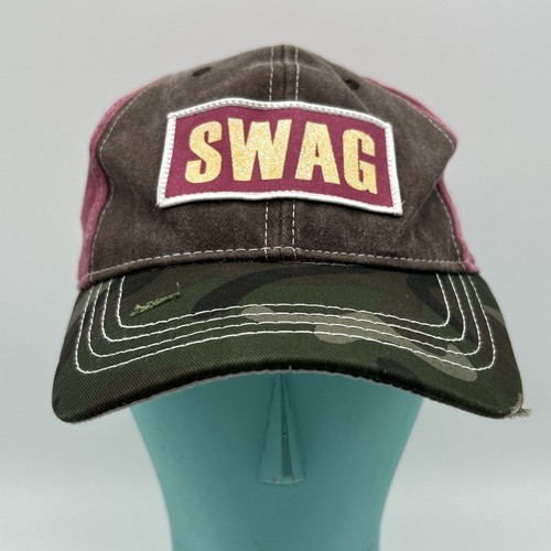 Swag Baseball Hat Burgundy Camouflage Bill Infinity Adjustable ...
