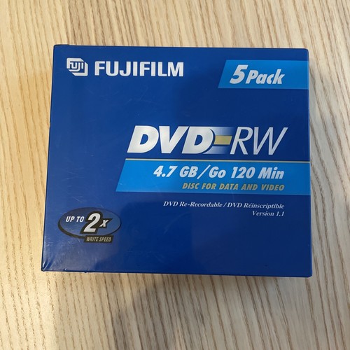 DVD-RW Fujifilm Discs DVDs 120 Min 4.7GB Jewel Cases Brand New Pack Of ...