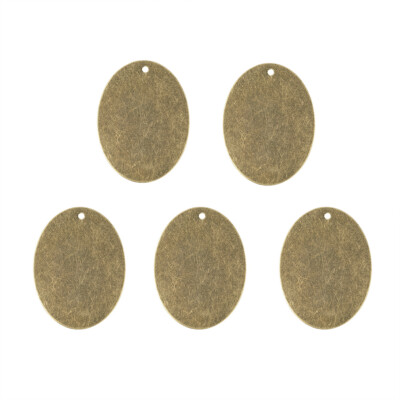 10pcs Antique Bronze Brass Tag Pendants Antique Bronze Oval Stamping ...
