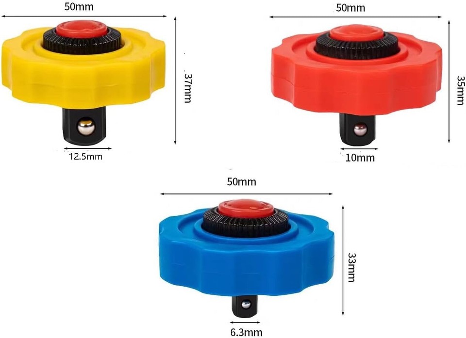 1/4" 3/8" 1/2" DRIVE THUMBWHEEL RATCHET SET, 72 TOOTH FINGER RATCHET ...