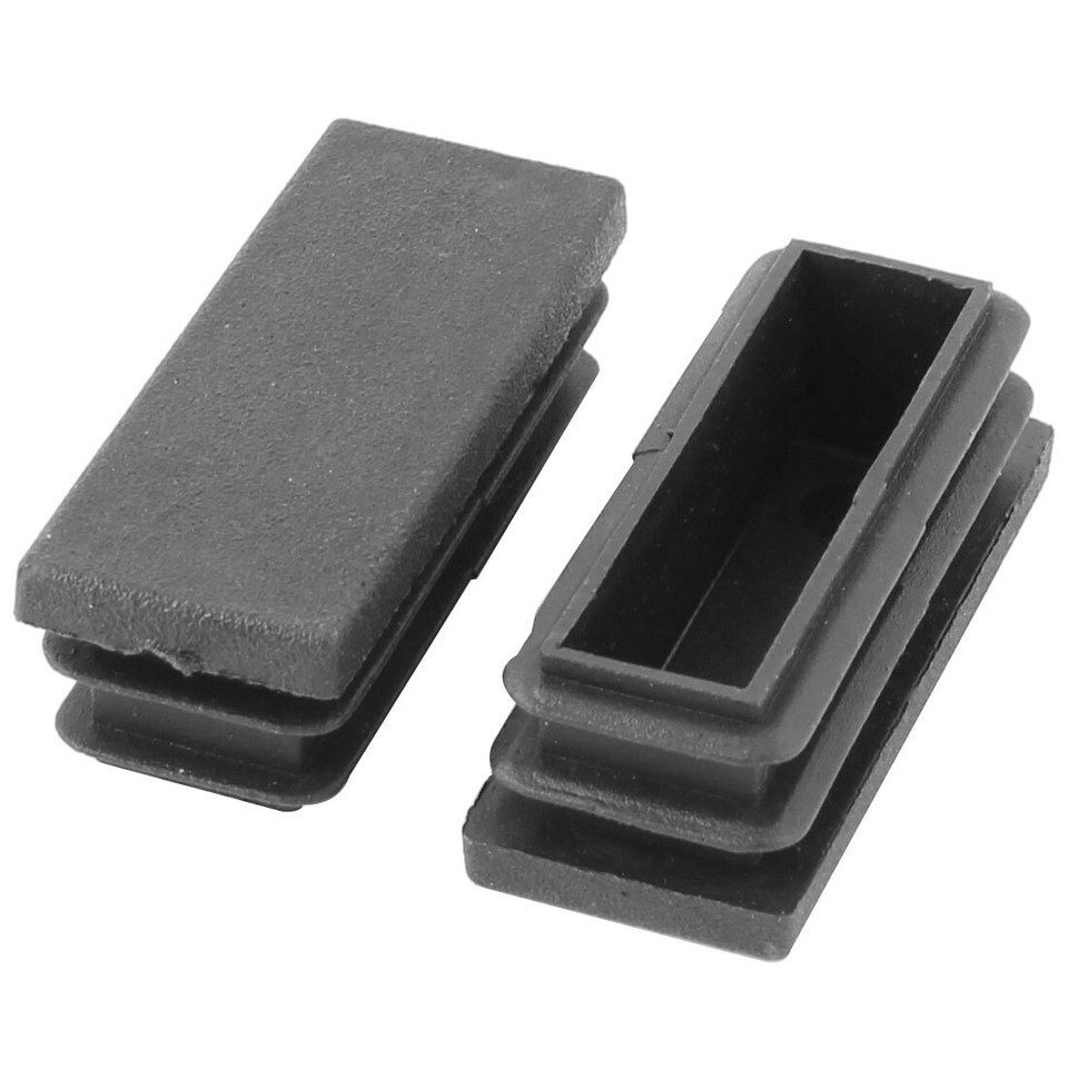 Home Plastic Rectangle Furniture Table Leg Tube Inserts Black 50 x 20mm ...