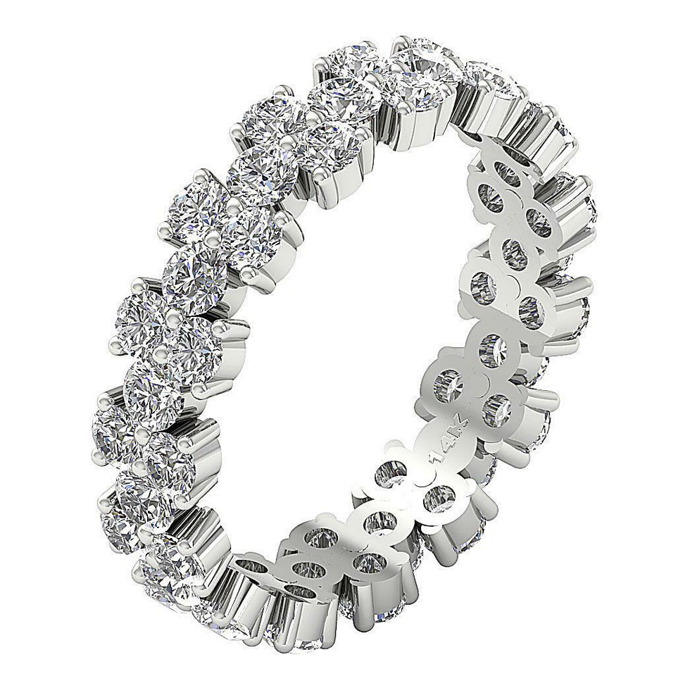 Garland Eternity Wedding Ring SI1 G 2.65 Carat Natural Diamond 14K ...
