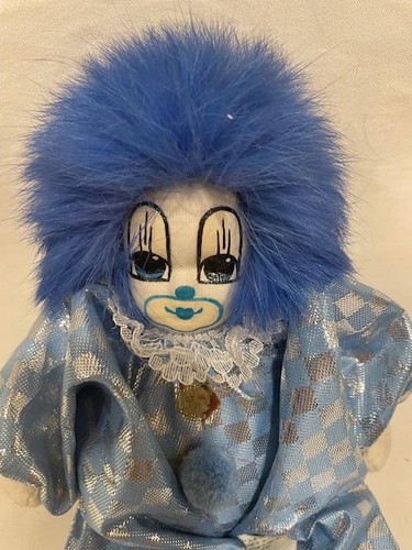 VTG Q-Tee Clown Sand Doll Blue Hair Handmade and Hand Painted 1980s ...