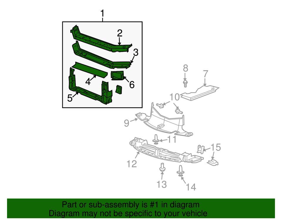 OEM NEW 1997-2009 GM Buick Chevrolet Pontiac Radiator Core Support ...