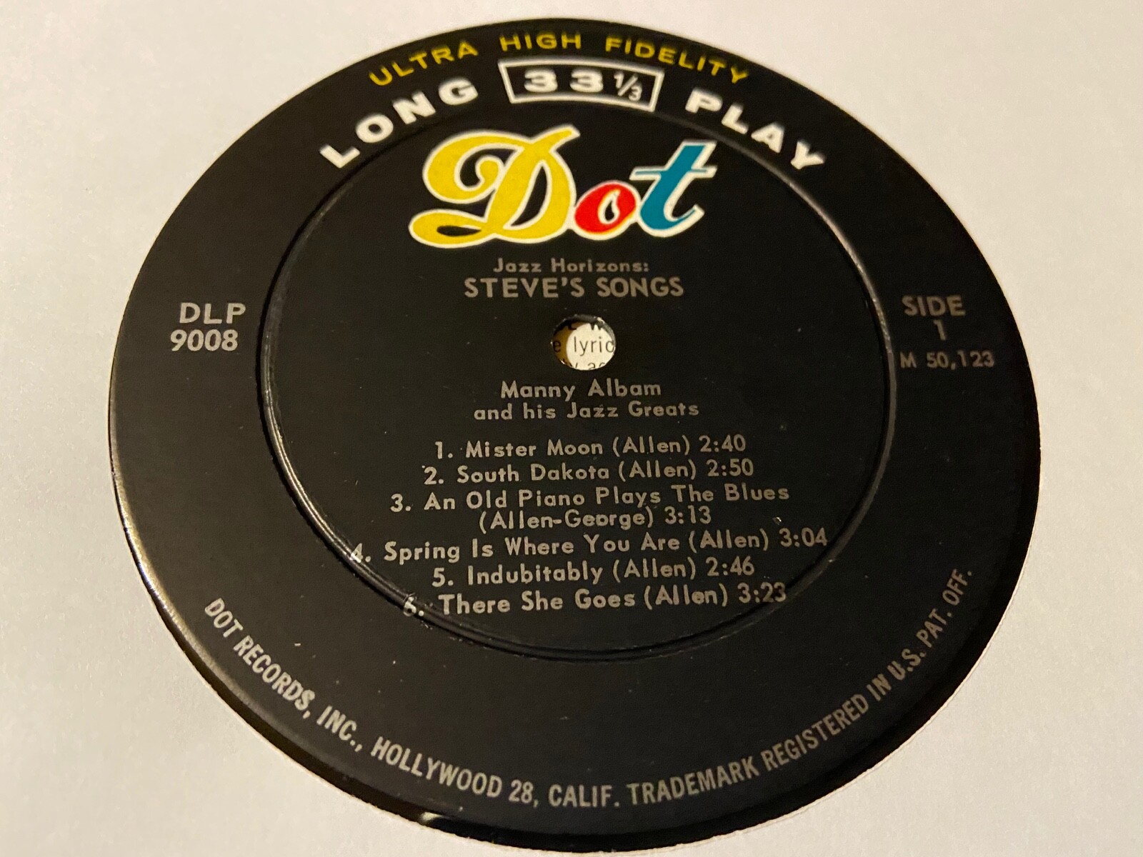 Manny Albam & His Jazz Greats~Steve's Songs~VG+ DOT INNER~Steve Allen ...